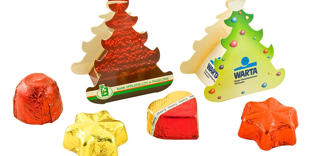 Chocolate in Christmas Tree Boxes